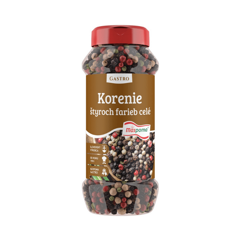 MÄSPOMA Korenie štyroch farieb celé 450g Dóza – DMi TRADING